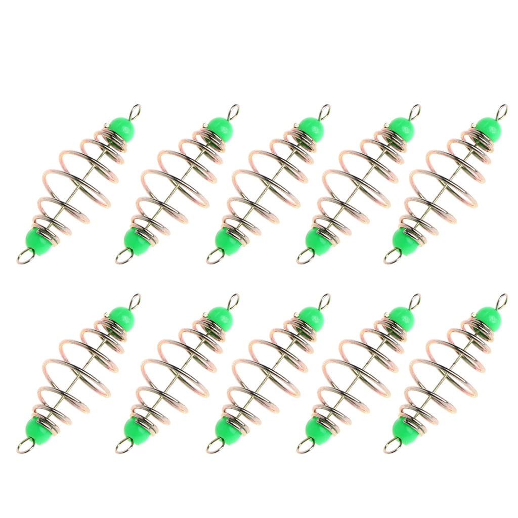 Necvior Fishing Bait Spring Set of 10 Carp Fishing Feeder Bait Cage ...