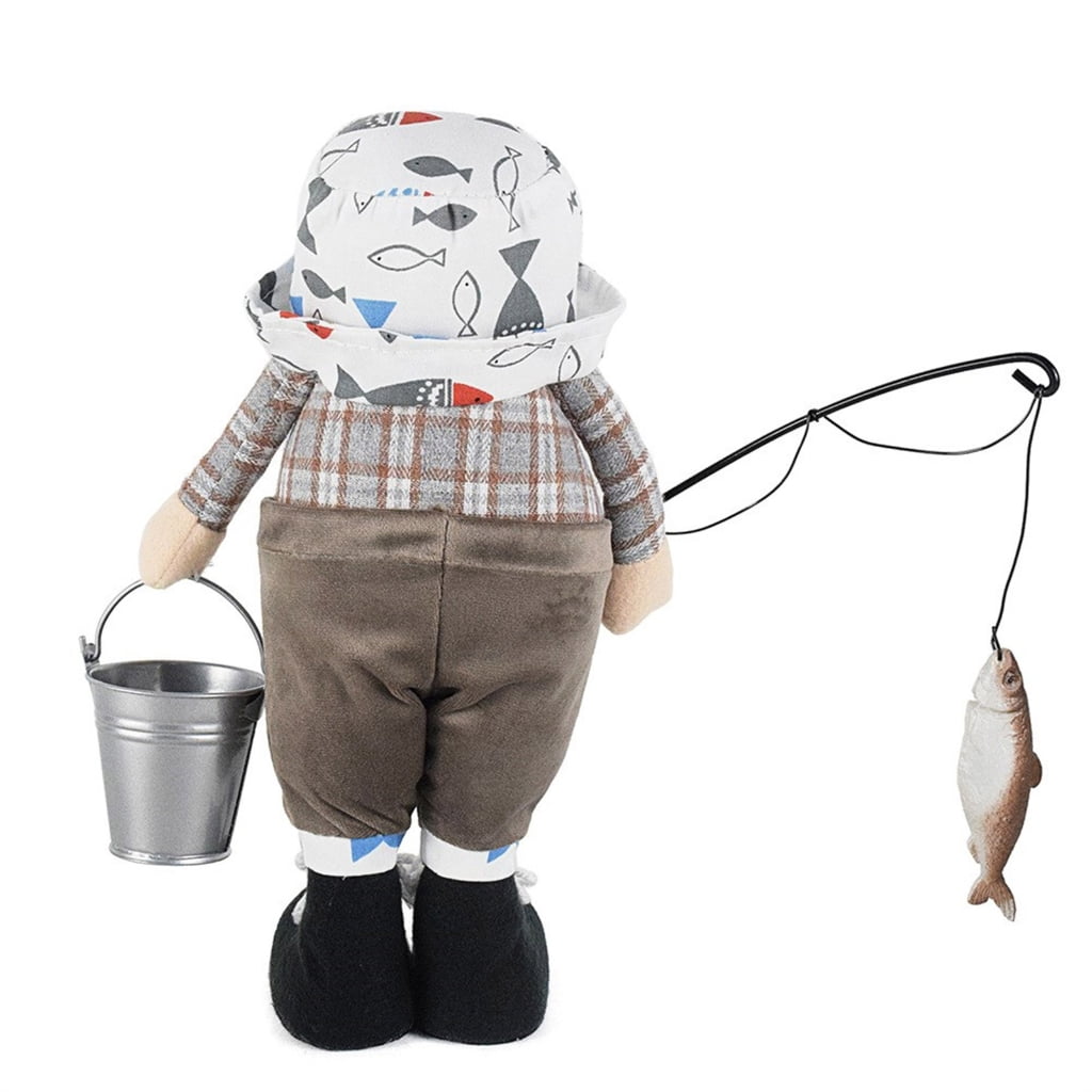 Necvior Fishing Gnome with Fishing Hook and Bucket Facelesses Dwarfs ...