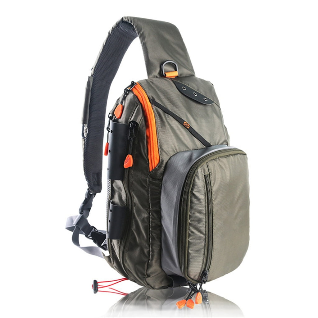 Necvior Fishing Shoulder Bag Fly Fishing Slings Pack Chest Bag Fishing ...