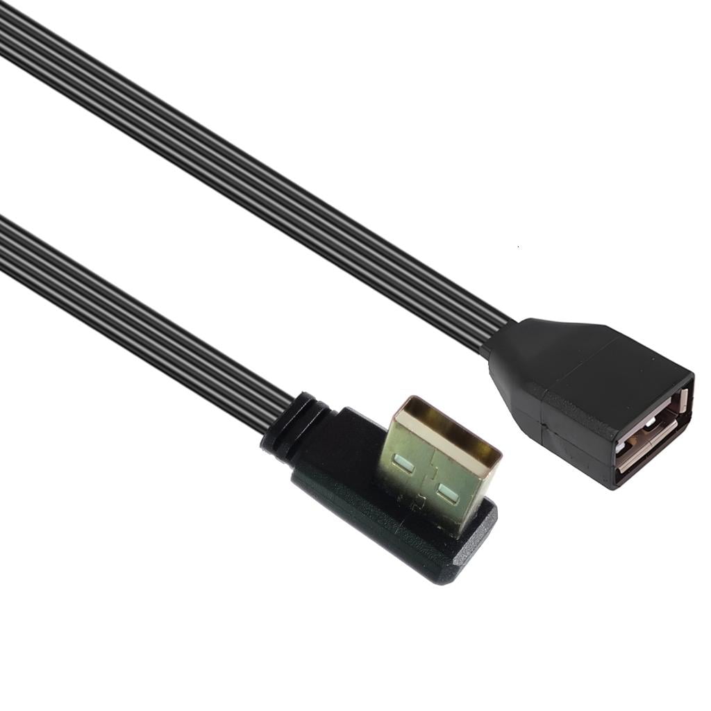 Necvior Flat Data Line USB 2.0 Extension Cable 90 Degree/Straight Head ...