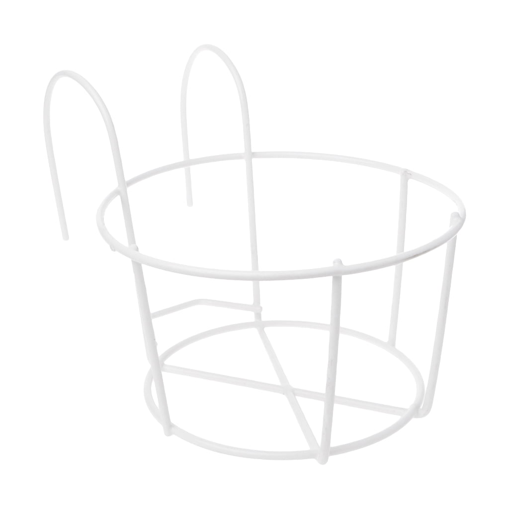 Necvior Flower Pot Basket Hollow Metal Hanging Railing Support Rack ...