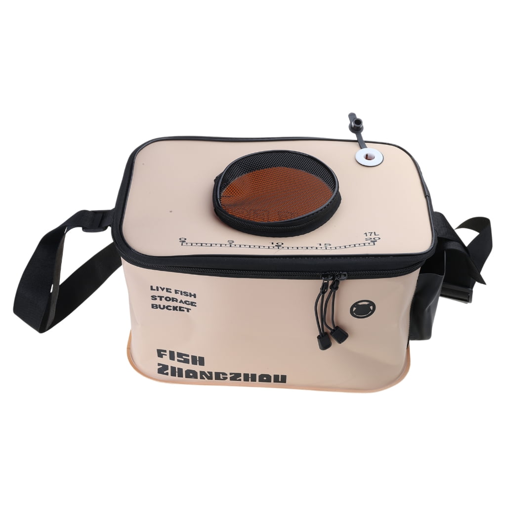 Necvior Folding Live Fish Bucket with Handle Outdoor Multifunctional ...
