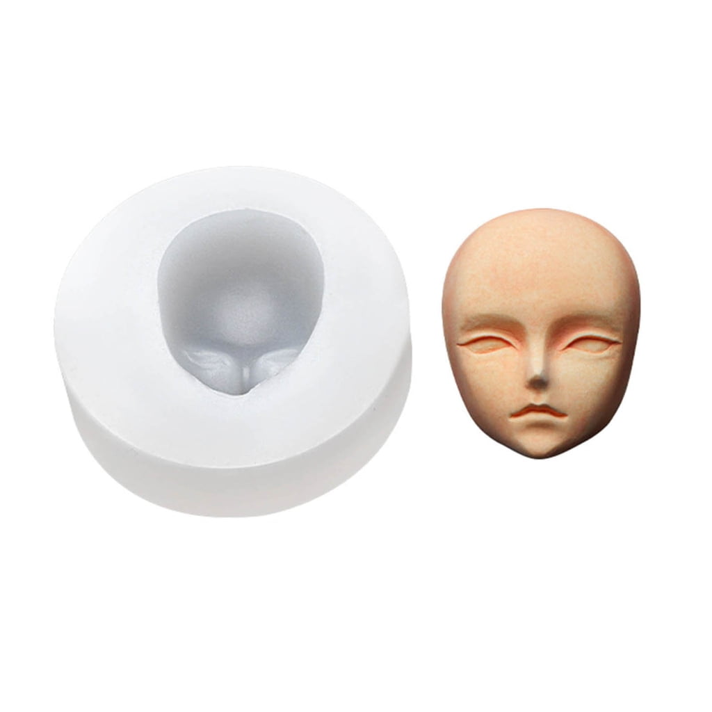 Necvior Fondant Cake Mould Clay Soap Resin Chocolate Mold Dolls Head ...