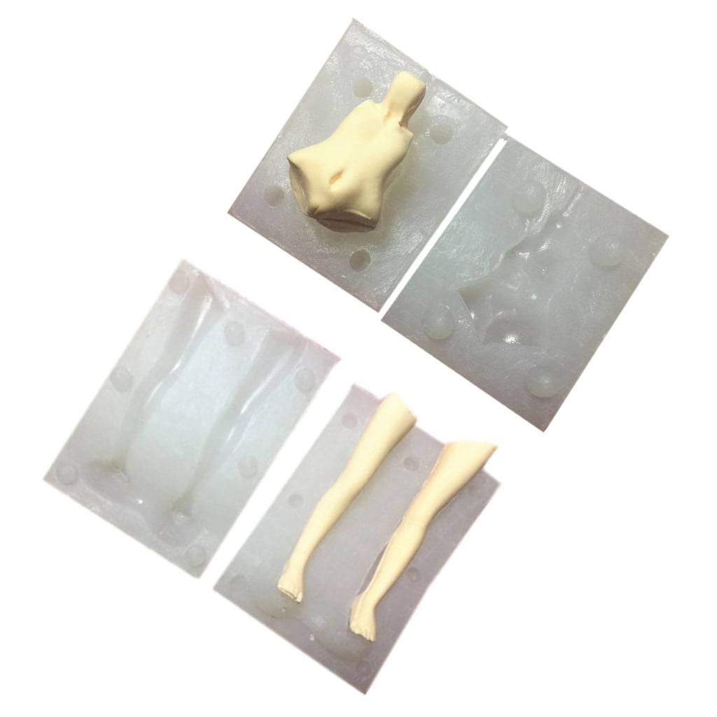 Necvior Fondant Dolls Body Molds 3D Body Mould DIY Clay Soft Clay Epoxy ...