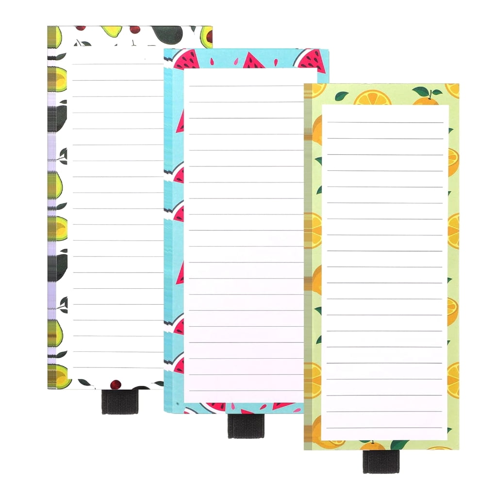 Necvior Fruit Print Notepads Lined Writing Pad with Elastic Pen Holder ...