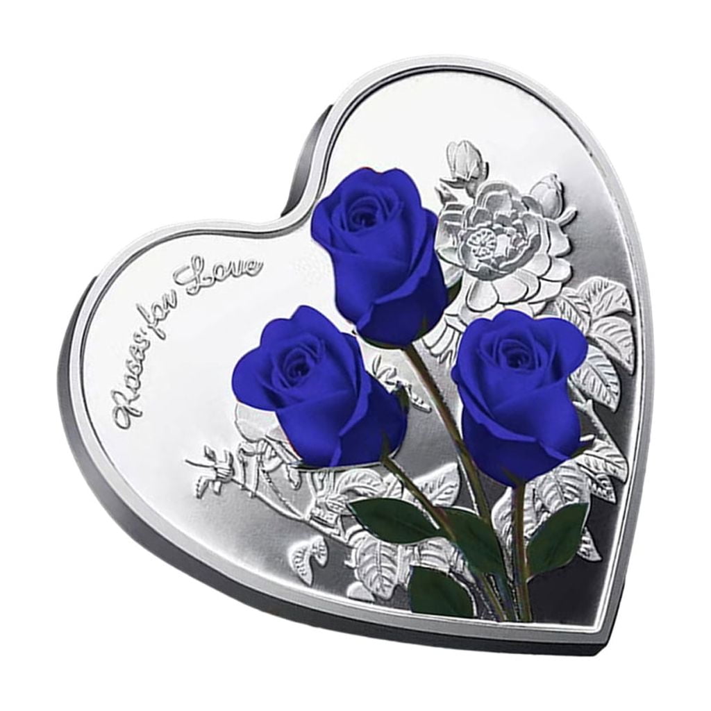 Necvior Heart Shaped Metal Coin Valkuable Collectible Colorful ...