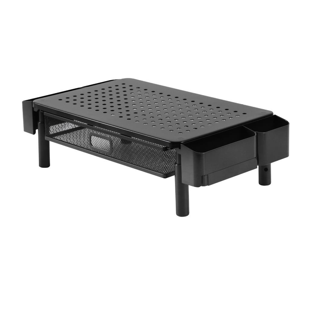 Necvior Height Adjustable Metal Laptop Stand with Drawer Side Storage ...