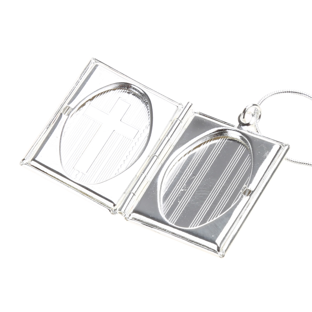 Necvior Hinged Book Pendant Bible Book Cross Pendant Necklace Charm ...