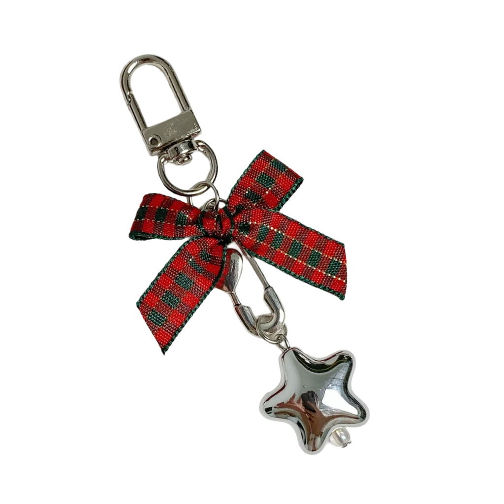 Necvior Holiday Themed Silver Key Holder With Frosted Bowknot Detailing ...
