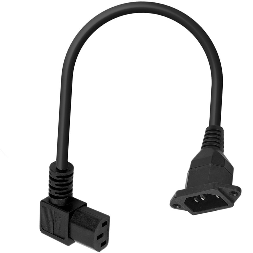 Necvior IEC320 C13 to C14 Power Extension Cord 90 Degree Down/Left ...