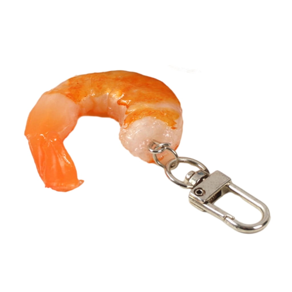 Necvior Imitation Shrimp Key Chain Creative Food Keyring Funny Scene ...