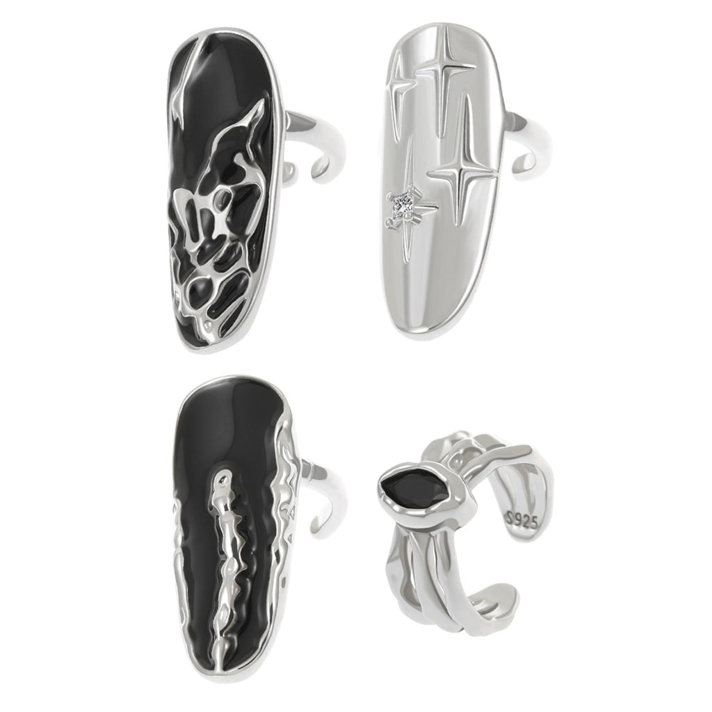Necvior Irregular Pattern Opening Adjustable Fingernail Punk Joint ...