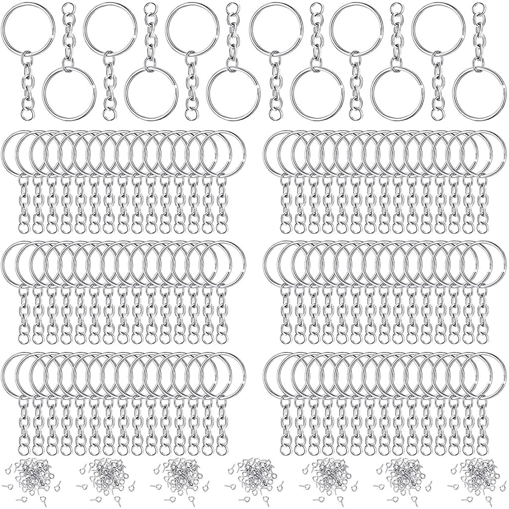 Necvior Silver Golden Alloy Keychain Rings for Resin DIY Crafts Metal ...