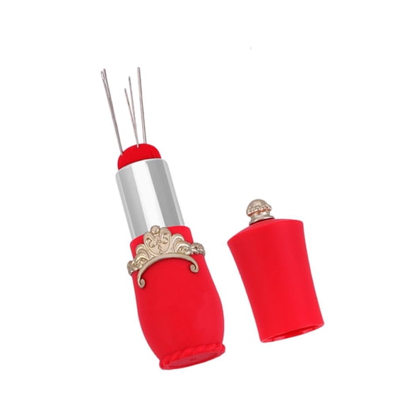 Necvior Lipstick Shape Pin Cushion Quilting Pin Storage Box Sewing Pin ...