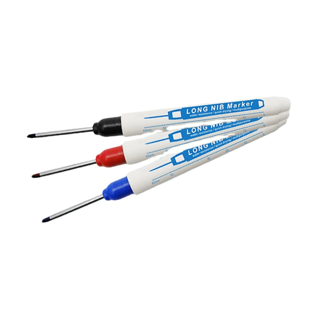 Necvior Long Tip Marker Carpenter Marker Waterproof Drill Hole Marker ...