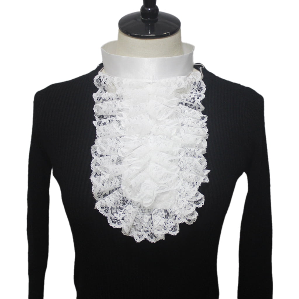 Necvior Medieval Ruffle Lace False Collar Victorians Jabot Neck Collar ...