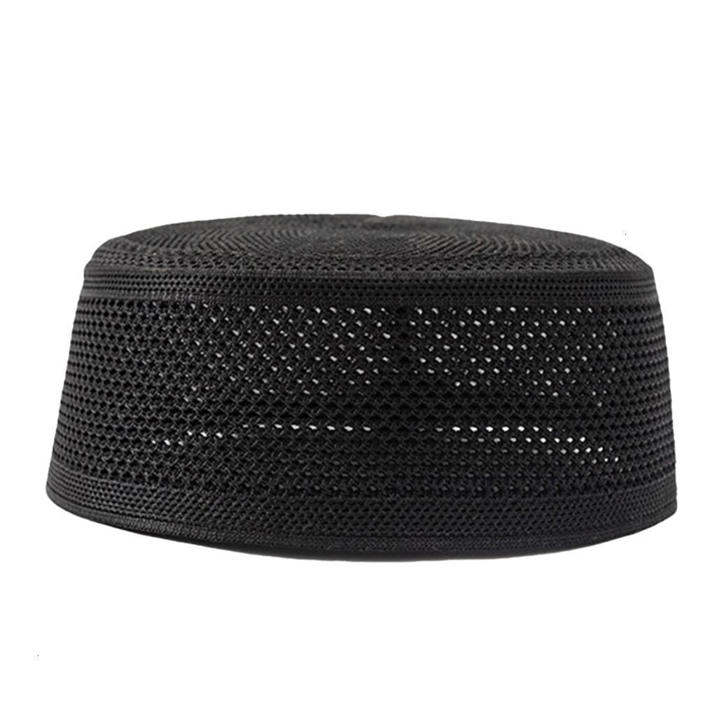 Necvior Men Prayer Hat Knitted Mesh Saudi Arabia Islamic Hat Kufi Round ...