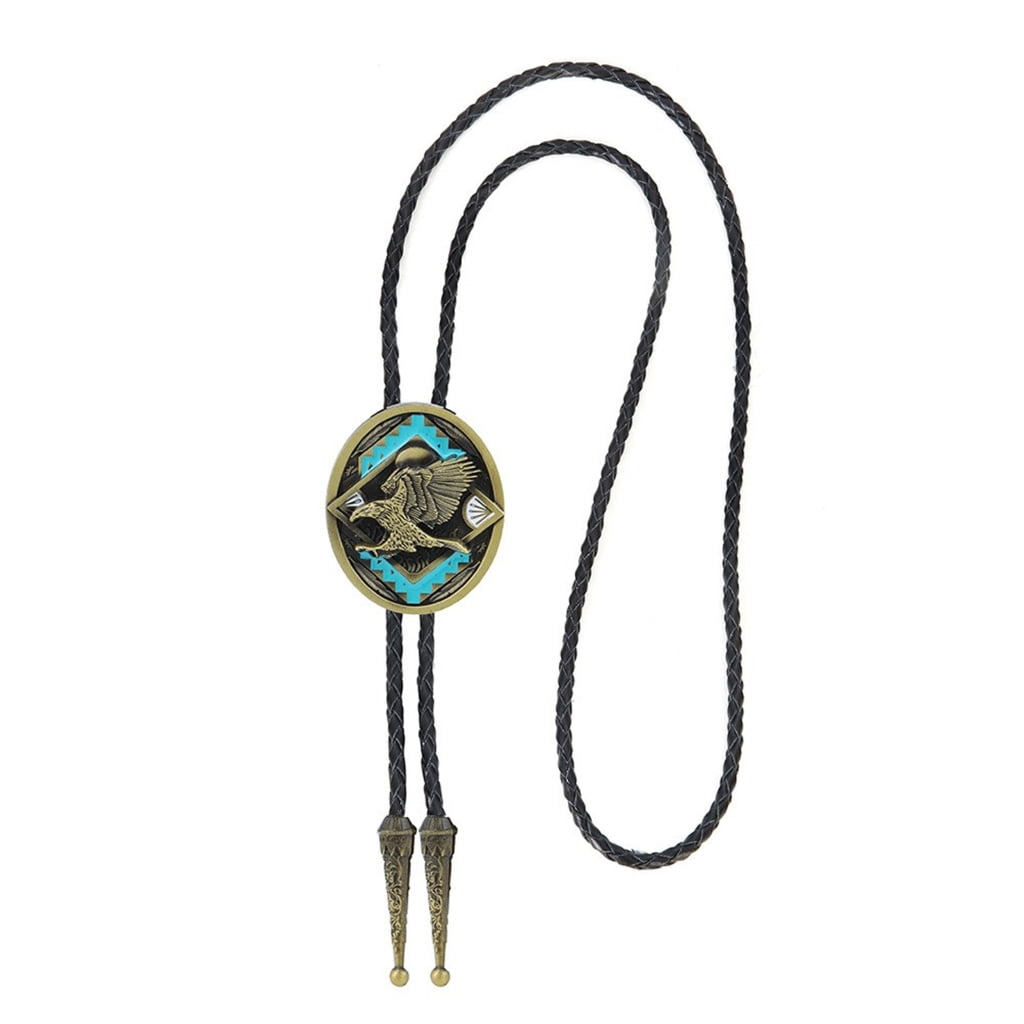Necvior Men Western Cowboy Bolo Tie Adjustable Cord Enamel Eagle ...