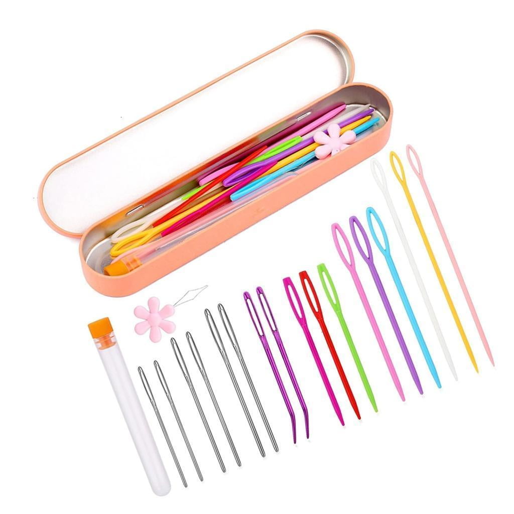 Necvior Metal Big Eyes Hand Sewing Needle Scarf Sewing Needle Set Yarn ...