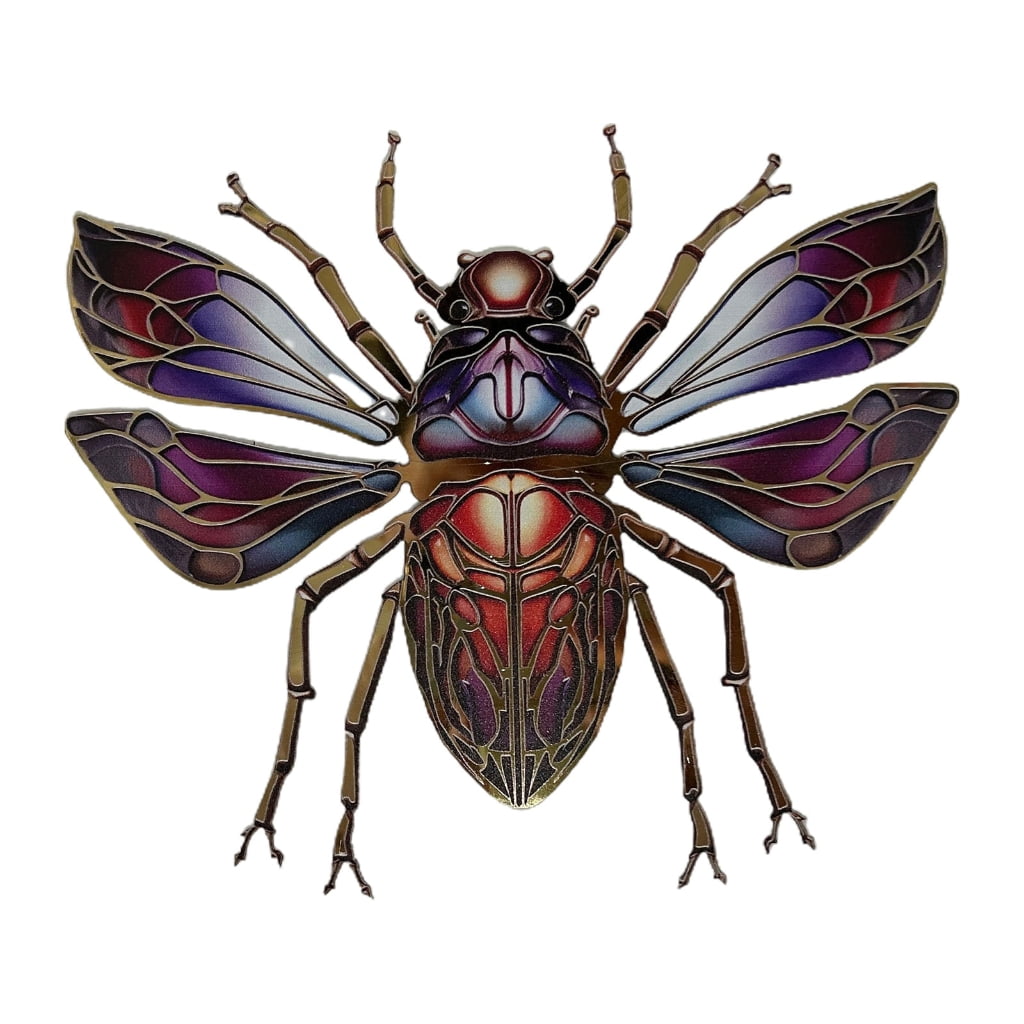 Necvior Metal Colorful Beetles Sculpture Wall Art Decoration Statue ...
