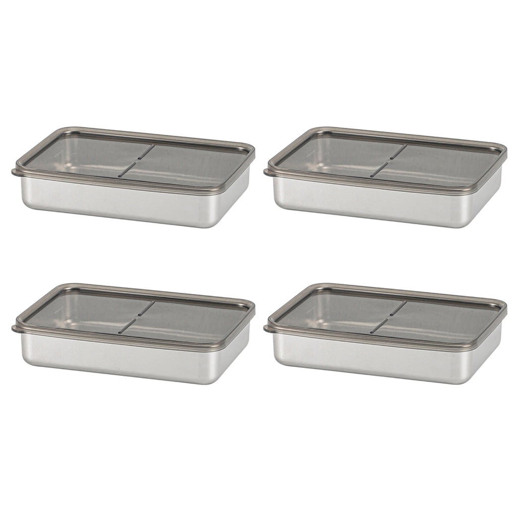 Necvior Metal Food Box 304Stainless Steel Fridge Storage Bins with ...