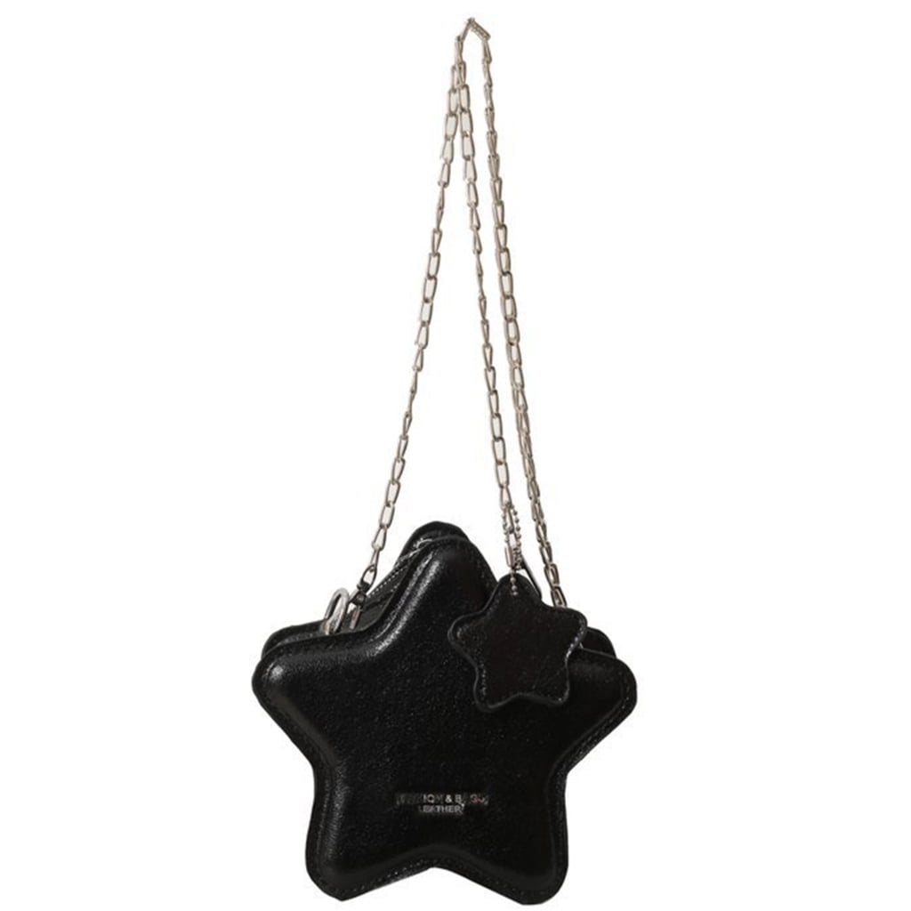 Necvior Metallic PU Star Shape Crossbody Bag with Chain Shoulder Bag ...