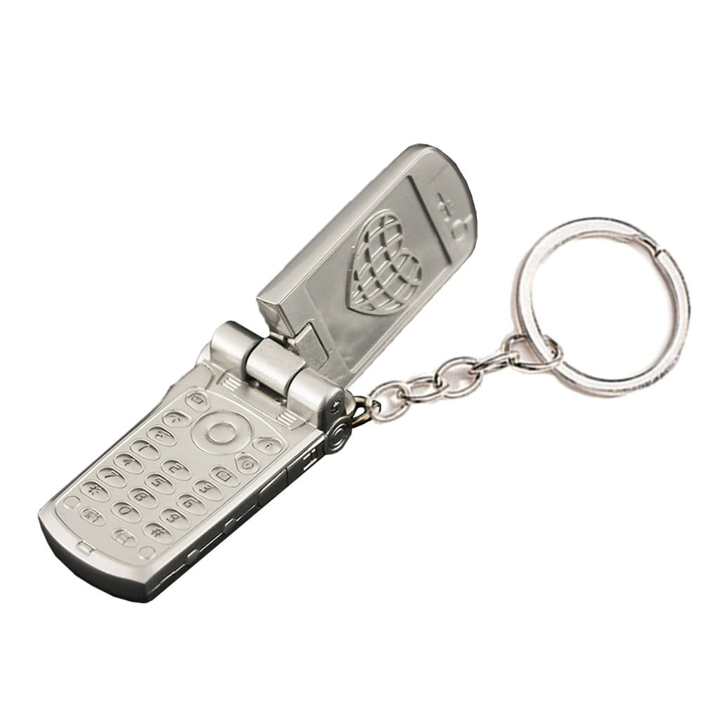 Necvior Mini Flip Phone Keychain with Rotating Feature Fun and ...