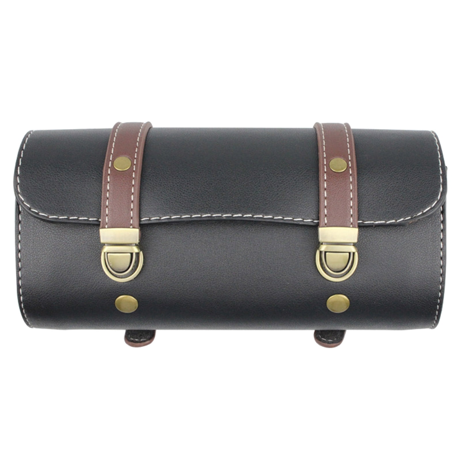 Necvior Mini Motorcycle Saddle Bag PU Roll Saddle Motor Side Luggage ...