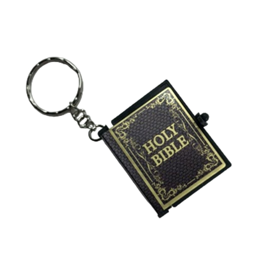 Necvior Mini Real Bible KeyChain Mini Keychain Book Keyring Bible ...