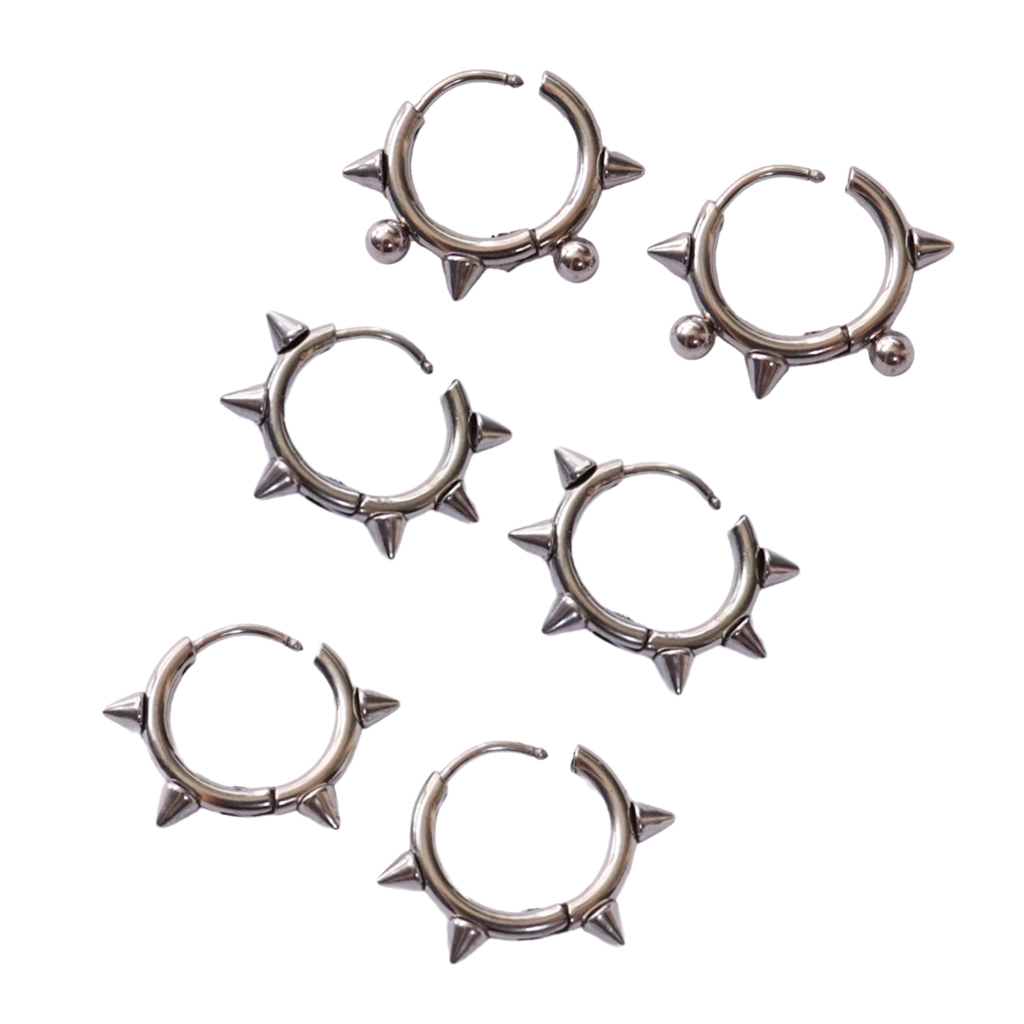 Necvior Modern Ear Rings Unique Ear Studs with Rivet Detailing for ...