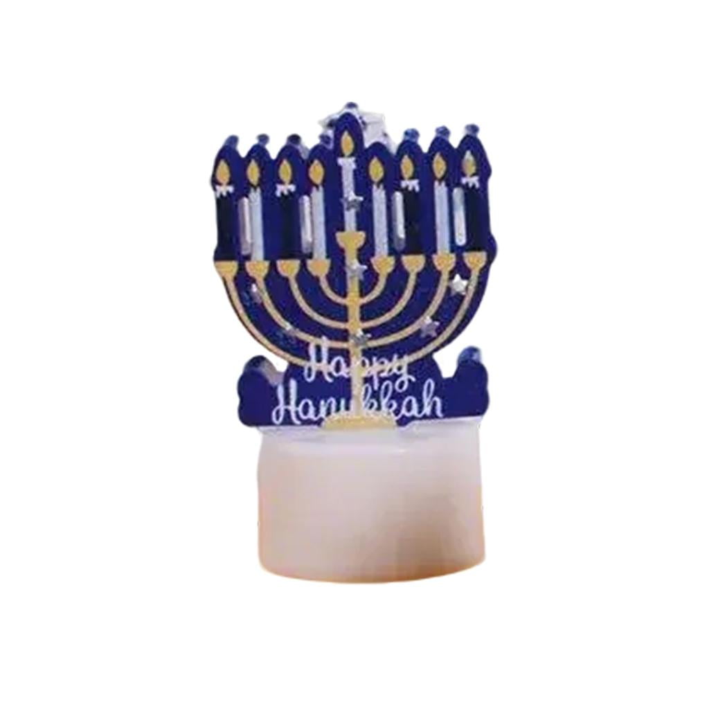 Necvior Modern Traditional LED Hanukkah Candle Lights Display Ornament ...