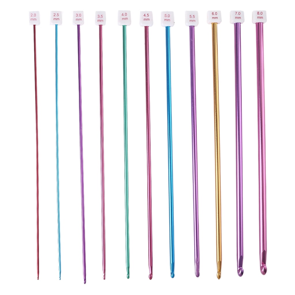 Necvior Multicolor Tunisian Afghan Crochet Hooks Long Aluminum Knitting ...