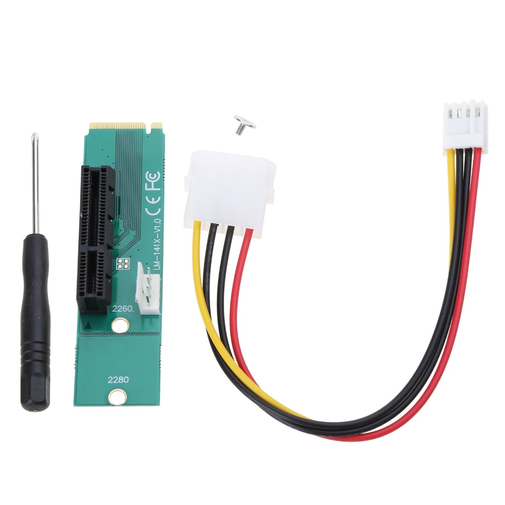 Necvior NGFF M2 to PCI-E 4X Riser Card Adapters with Big 4pin Power ...