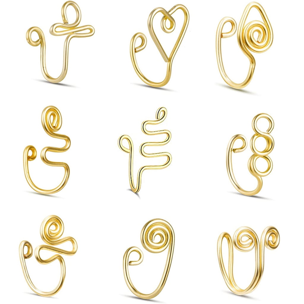 Necvior Nose Cuff No Piercing Clip on Nose Ring for Women Adjustable ...