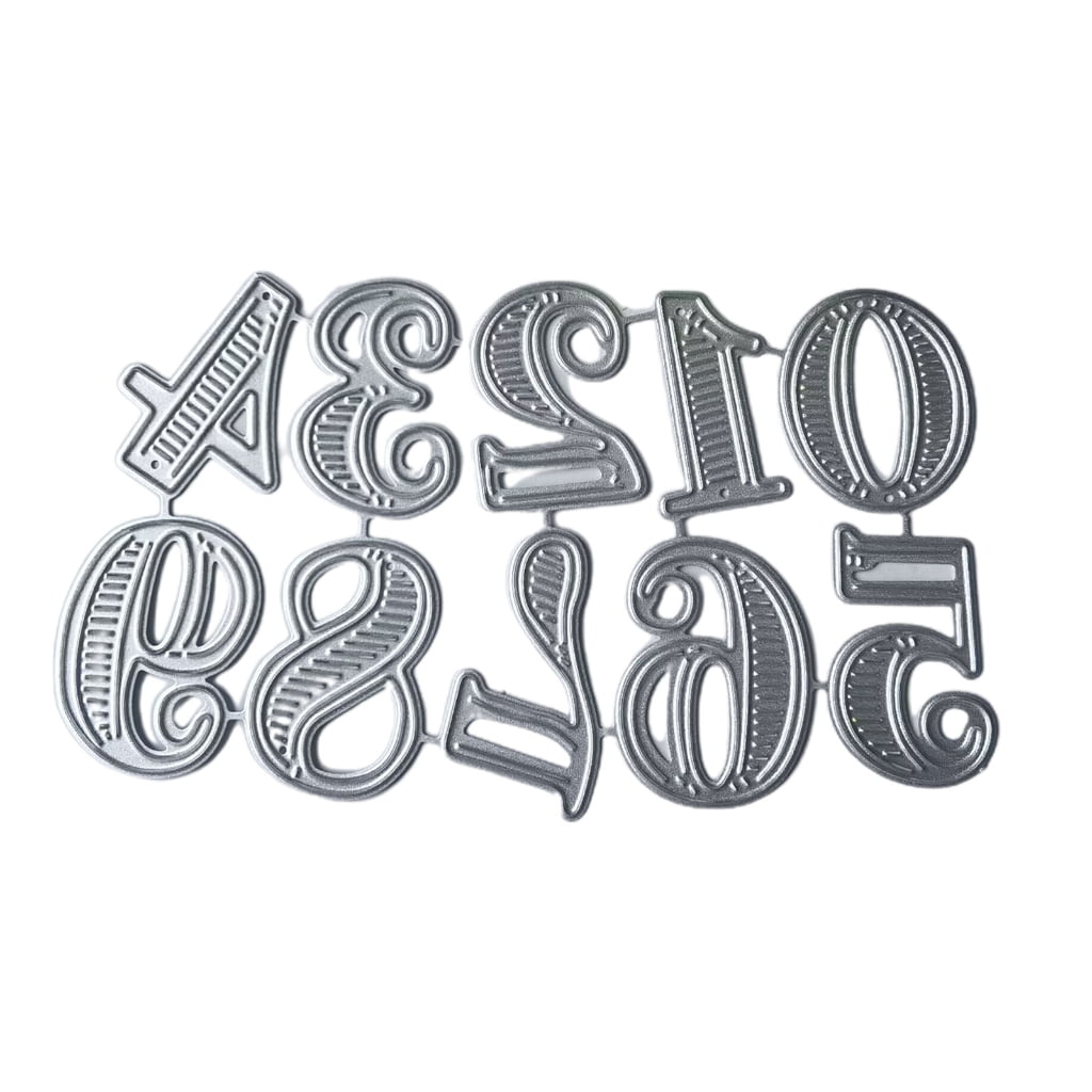 Necvior Numbers Embossing Die Cuts Templates for DIY Scrapbooking Album ...