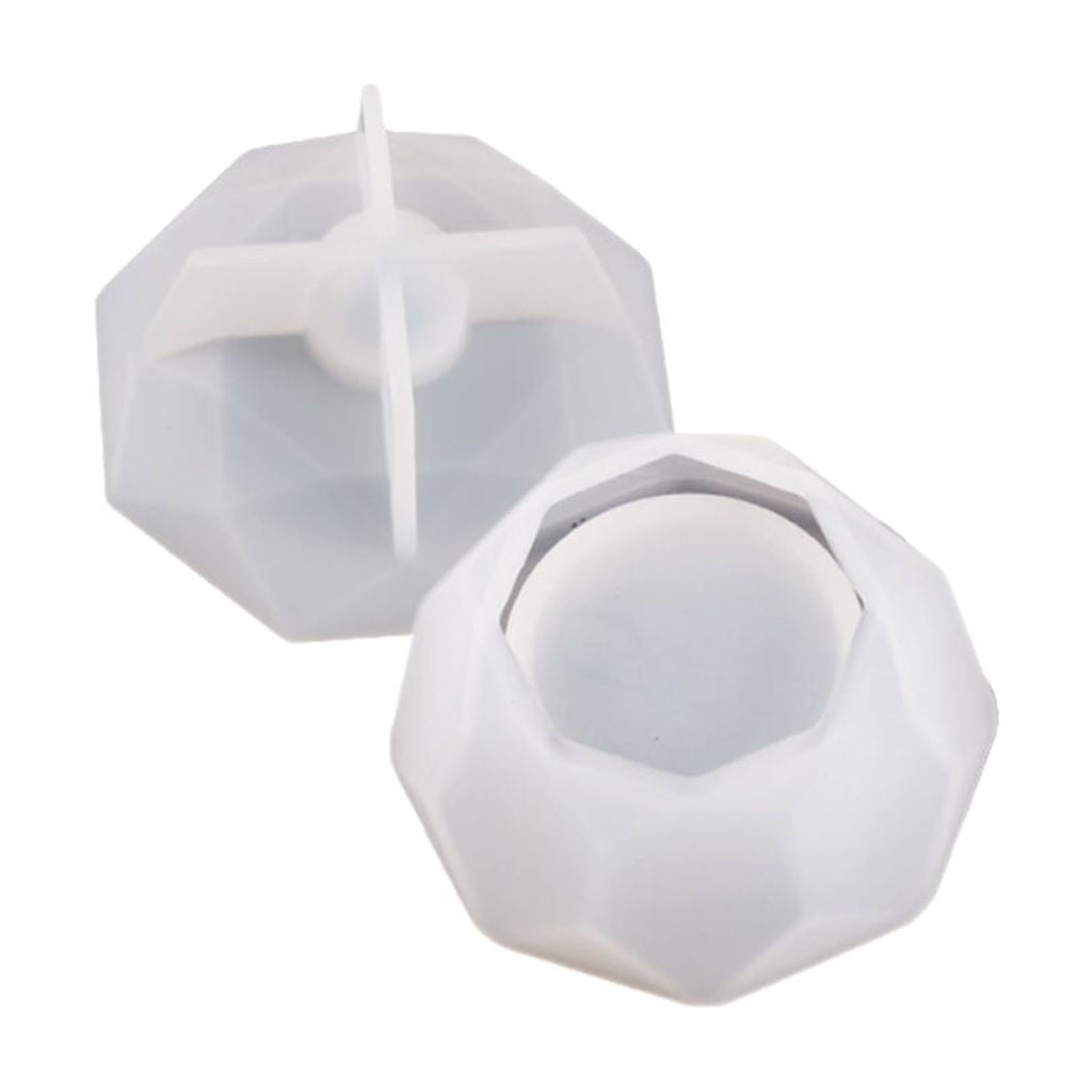 Necvior Octagonal Rhombus Storage Holder Resin Mold DIY Candle Storage ...