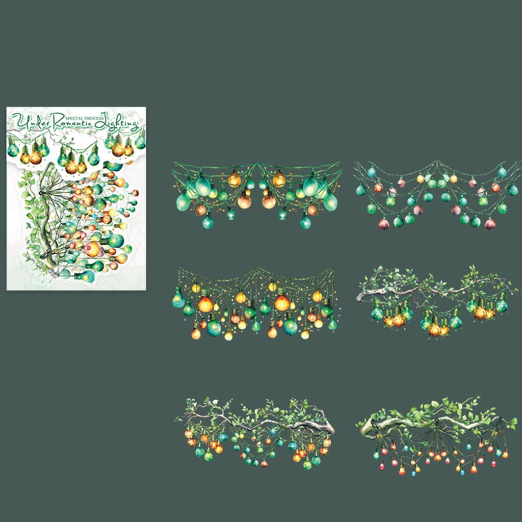 Necvior PET Sticker Set Colorful Flower Glowing Sticker Set for ...