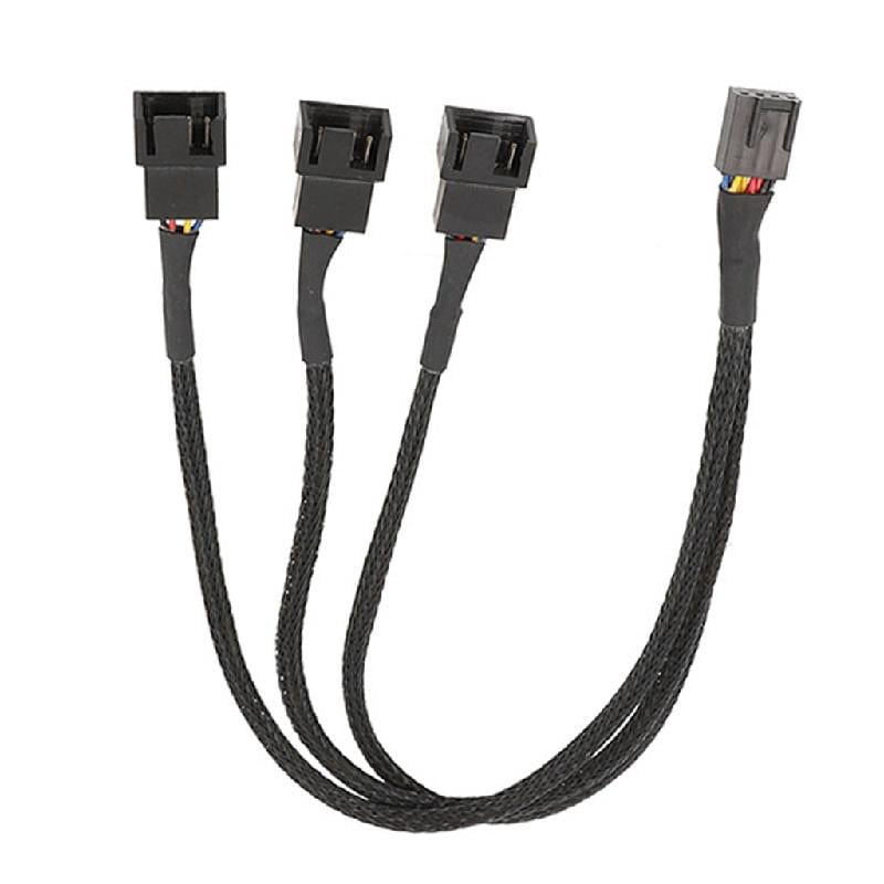 Necvior PWM Fan Splitter Cable Sleeved Adapter Computer PC Fan Power ...