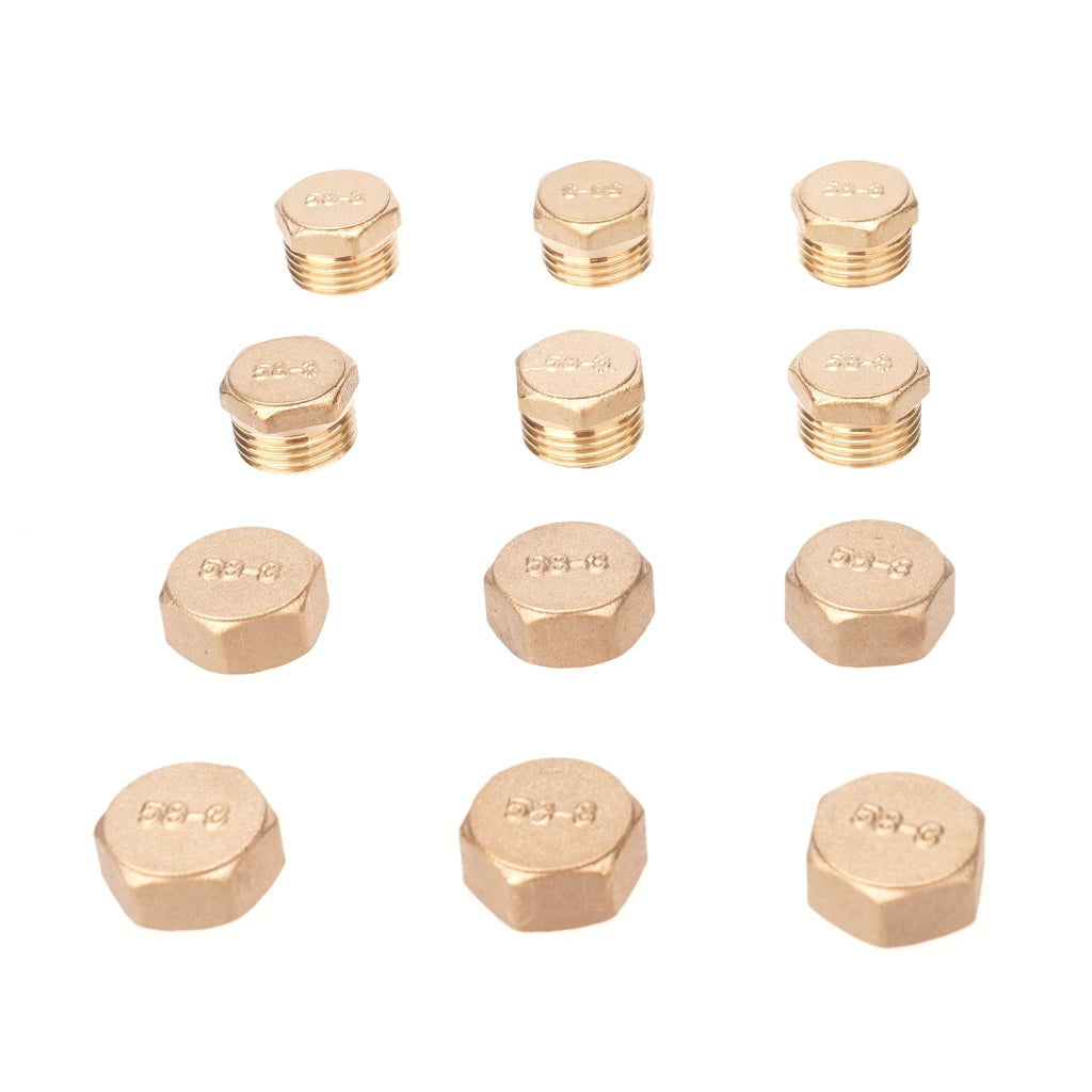 Necvior Pack of 12 Threaded Stoppers with Rubber Rings Pipe Closures ...