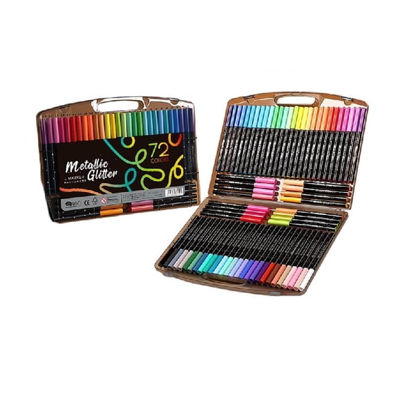 Necvior Pack of Glitter Markers Art Crafts Drawing Pen Sparkles Markers ...