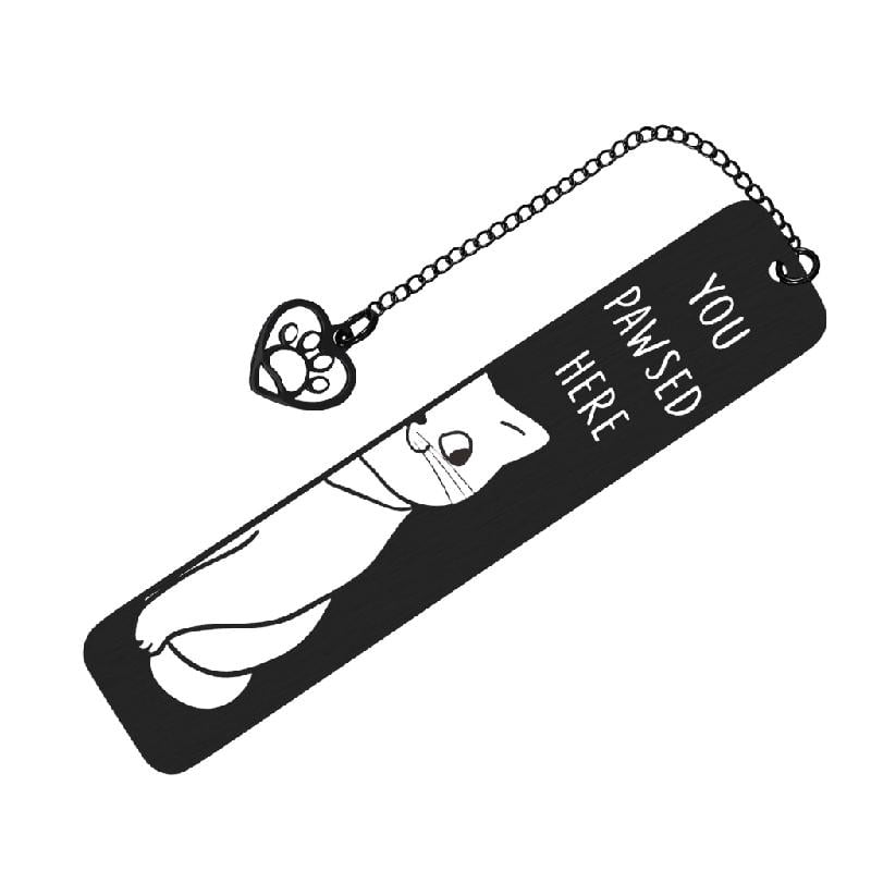 Necvior Pendant Bookmarks Stainless Steel Cats Bookmarks with Chain ...