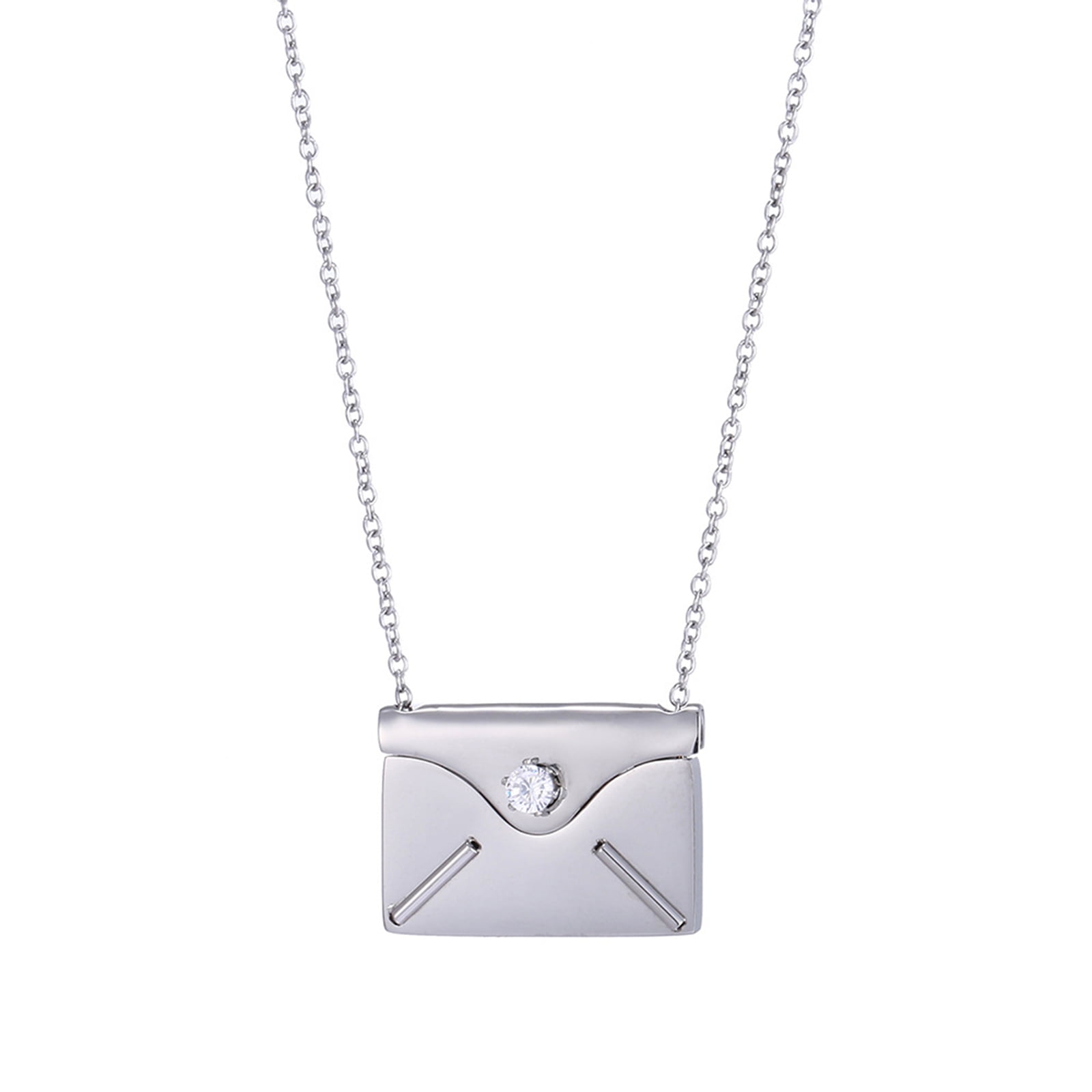 Necvior Personalized 3D Envelope Locket Necklace with Engraving Hidden ...