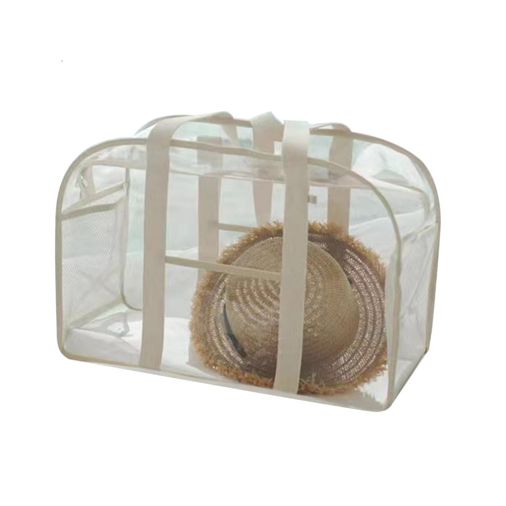 Necvior Plastic Tote Bag with Handles Clear Bag Beaches Bag See Through ...