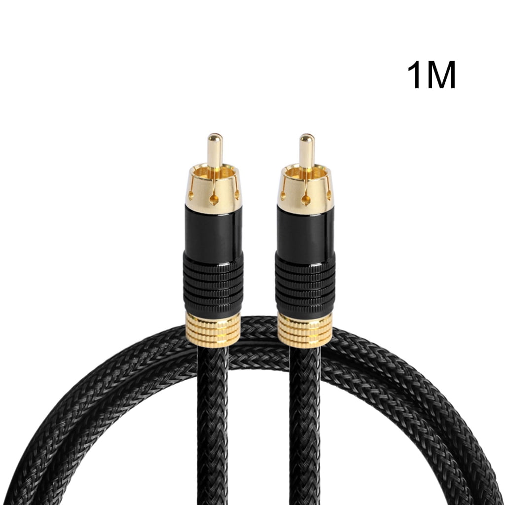 Necvior RCA Male to RCA Male Subwoofer Cable Gold-Plated RCA Video ...