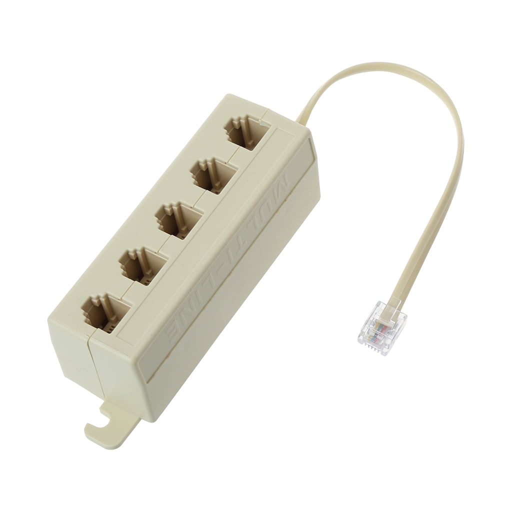 Necvior RJ11 Telephone Splitter 6P4C Male to 5 Way 6P4C Female Outlet ...