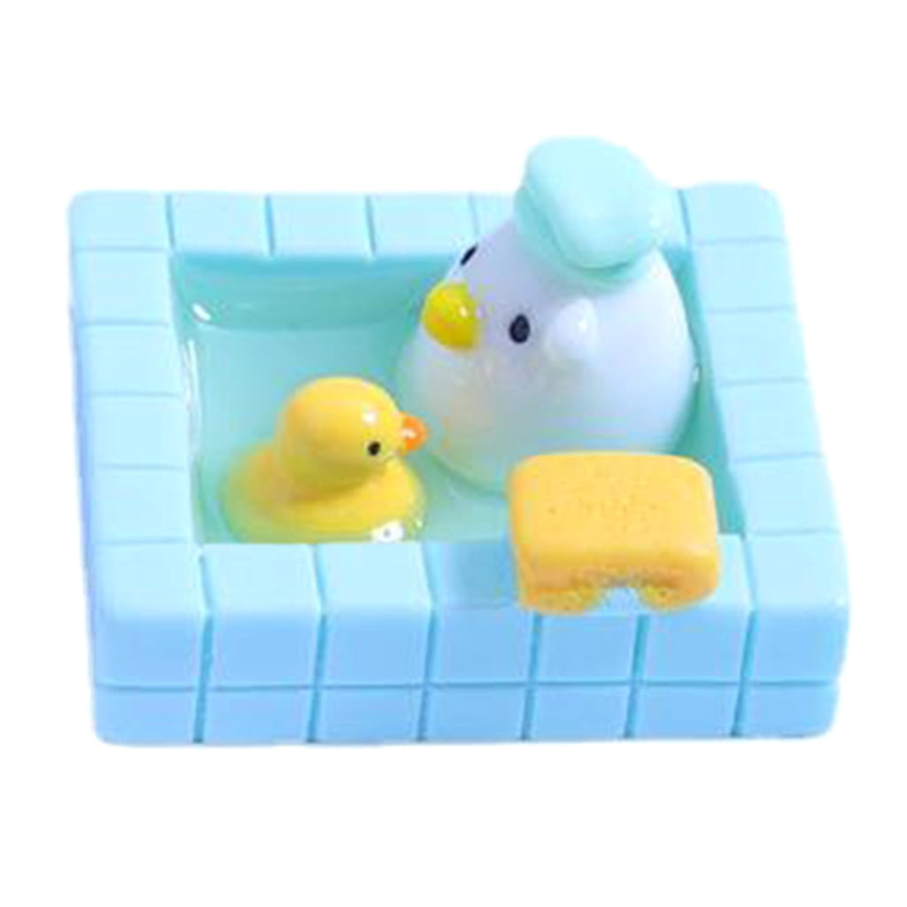Necvior Resin Duck Figurines Soak In Hot Springs Bathing for DIY Crafts ...