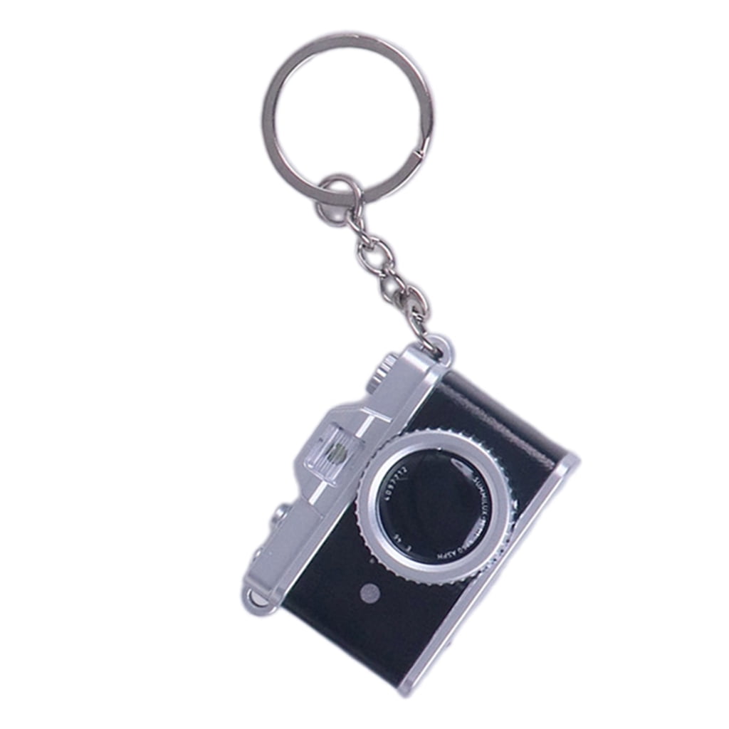 Necvior Retro Camera Keychain With Light Up Sound Effects Miniature ...