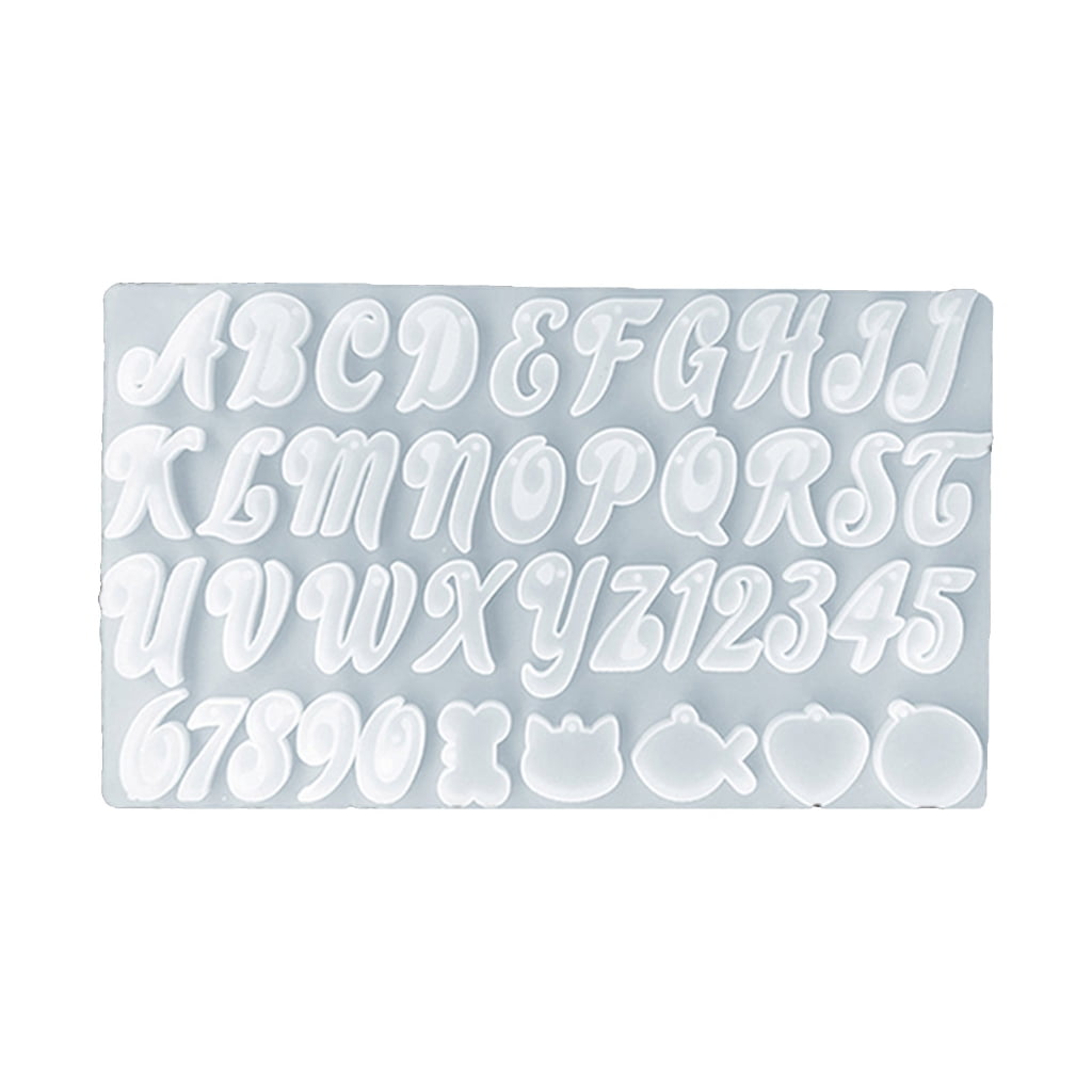 Necvior Reversed Silicone Alphabet Resin Molds Letter Ornament Epoxy ...