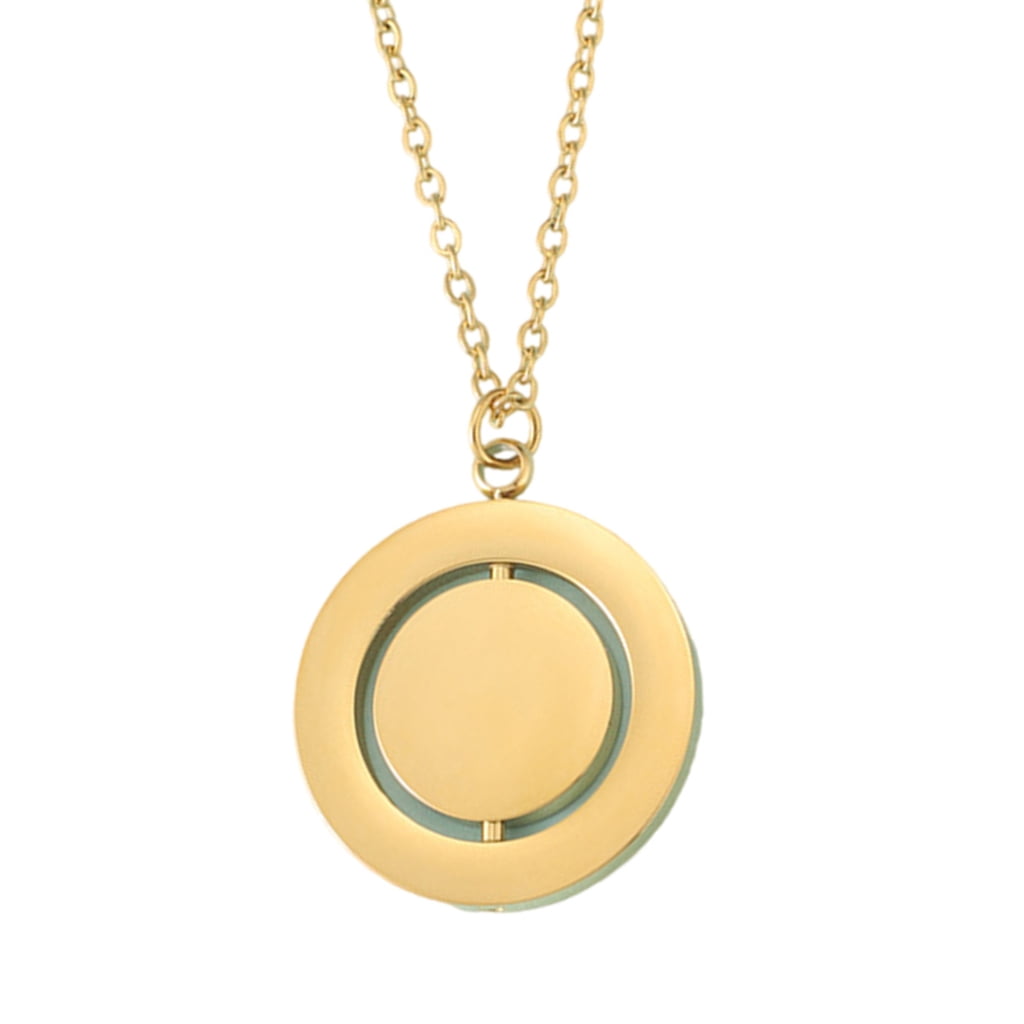 Necvior Rotating Circular Necklace 25mm Stainless Steel Rotatable Round ...
