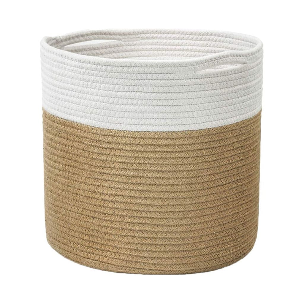 Necvior Rustic Woven Rope Flower Pot Indoor Plants Container Laundry ...